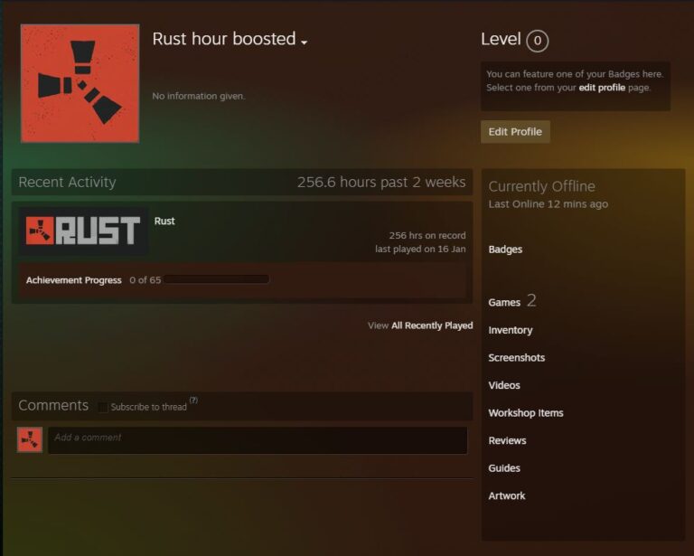 Rust Steam PC - 250 Hours [Instant Delivery] - My Gaming Lounge